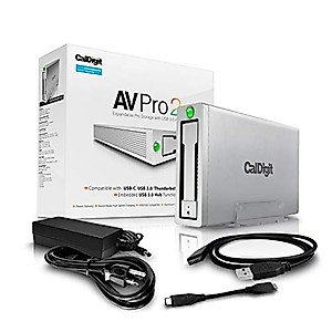 CalDigit AV Pro 2 Storage Hub USB C 5Gb/s External Drive - Charge up to 30W, 2016 MacBook, MacBook Pro, Thunderbolt 3 PC Compatible (6TB)