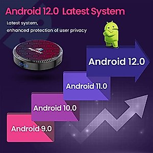 Android 12.0 TV Box, 4G RAM 32G ROM Android TV Box H618 with Dual 2.4G/5.8G WiFi, BT 5.0+ Quad-Core 64 Bits 4K UHD H.265 Ethernet LAN 3D TV Box with Backlit Keyboard Set Top TV Box