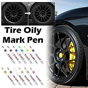 JHIALG Tire Marker Lettering Tire Paint Pen Markers, Waterproof Oil Based Paint Markers for Car Tire Tread Rubber Metal