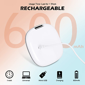 TIMCHASER Magnifying Travel Makeup Mirror, 1X/10X Magnification Compact Mirror, Dimmable 2-Sided Illuminated Folding Mirror, USB Rechargeable, Portable for Handbag, Purse, Pocket