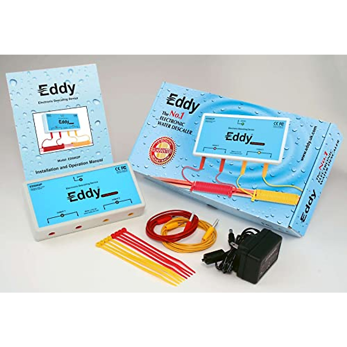 EDDY Inductive No Salt Water Softener Alternative | Electronic Water Descaler for Whole House | Reduces Limescale | Electromagnetic Water Conditioner