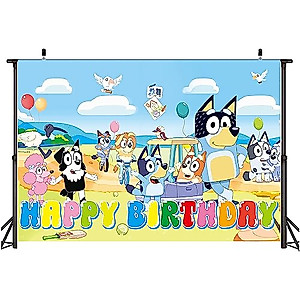 1Pack Blueys Party Decoration Banner Blueys Photography Background for Blueys Birthday Party Blueys Photo Booth Props (3.8X2.3 Ft)