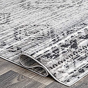 nuLOOM Adael Aztec Modern Distressed Area Rug, 3' x 5', Grey