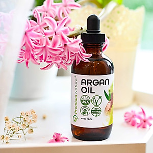 Premium Nature Argan Oil for Hair Virgin 100% Pure Cold Pressed Argon Oil Hair Serum For Hair Stimulate Growth for Dry and Damaged Hair Argan Oil for Skin Body Moisturizer Nails Protector 4 oz