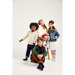 Gold Toe Boy's Dress Crew Socks, 3 Pairs, Peacoat/Grey Heather/Red, Shoe Size: 3-9