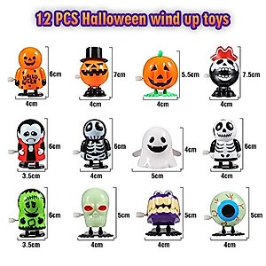 ThinkMax 12 Pcs Halloween Wind Up Toy Assortments for Halloween Party Favors Gift Bag Fillers, Halloween Games