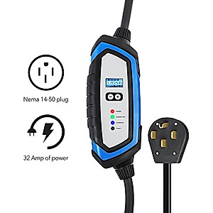 Lectron NEMA 14-50 Level 2 EV Charger - 240V 32 Amp with 21 ft Extension Cord & J1772 Cable - for J1772 EVs…