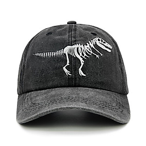 LOKIDVE Dinosaur Hat Embroidered T Rex Skeleton Baseball Cap for Men Big Boys