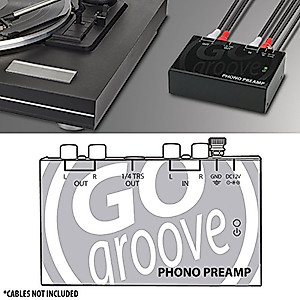 GOgroove Mini Phono Turntable Preamp Preamplifier with 12 Volt DC Adapter, RCA Input for Vinyl Record Player - Compatible with Audio Technica, Crosley, Jensen, Pioneer, 1byone and More Turntables