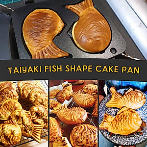 NATGAI Taiyaki Fish Shape Cake Pan Waffle Cake Maker Pan Fish-Shaped Pancake Double Pan Mold