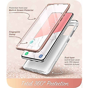 i-Blason Cosmo Series Case for Samsung Galaxy S20+ Plus 5G (2020 Release), Stylish Glitter Protective Bumper Case with Built-in Screen Protector (Marble)