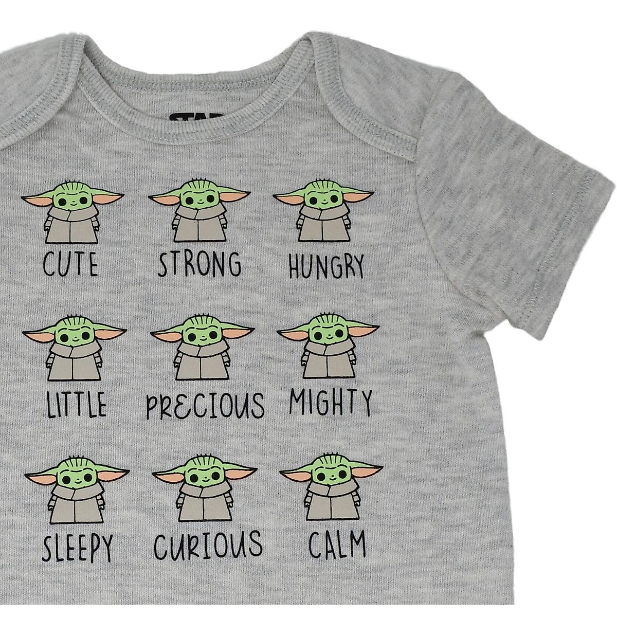 STAR WARS Baby Yoda Newborn Baby Boys 2 Pack Short Sleeve Baby Bodysuits Blue/White 3-6 Months