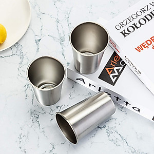 MEWAY Premium Stainless Steel Cups 16 oz Pint Cup Tumbler (12 Pack) - Premium Metal Cups - Stackable Durable Cup，Chilling Beer Glasses, for Travel, Outdoor, Camping, Everyday