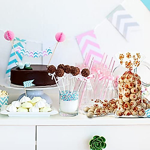 Blulu 200 Pieces Pet Paw Print Cone Cellophane Bags Heat Sealable Candy Bags Dog Paw Gift Bags Cat Treat Bags with 200 Pieces Silver Twist Ties for Pet Treat Party Favor (Orange)