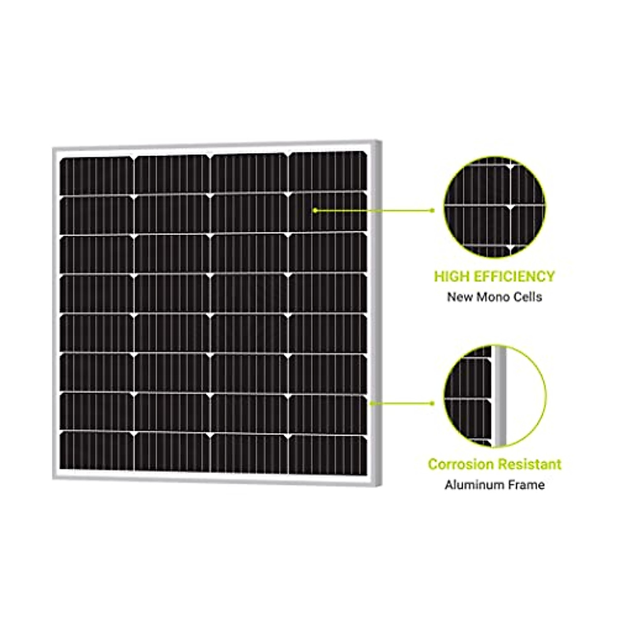 Newpowa 2PCS 100W 12 Volts Monocrystalline Solar Panel 100W 12V Compact Design High Efficiency Module RV Marine Boat Off Grid(2X100W)