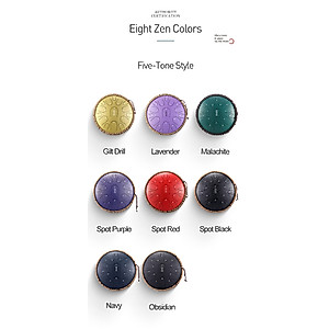 April Yang Tank Drum 15 Note 13 Inch | Hluru Steel Tongue Drum Percussion Instrument | Yoga Meditation Non Screen Music Gifts