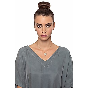 Best Mom Heart Necklace for Mother's Inscribed in 24k Gold with Rose Flower on Crystal Cubic Zirconia Heart-Shaped Romantic Pendant for Her, 18" Chain