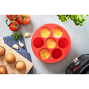 Instant Pot - 5252242 Instant Pot Official Silicone Egg Bites Pan with Lid, Compatible with 6-quart and 8-quart cookers, Red