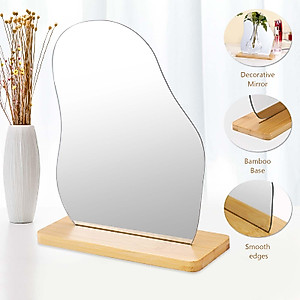YOSELY Makeup Mirror Vanity Mirror Frameless, Frameless Table Mirror, Desk Tabletop Mirrors with Stand for Bedroom,Living Room