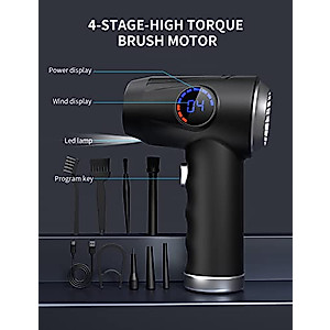 Compressed Air Dusters, Electric Air Duster Compressed Air Blower, Electric Duster for PC,Keyboard Cleaner Air Spray,Computer Air Duster Compressed Air Cleaner Kit,Air Duster 10000mAh with LED Light