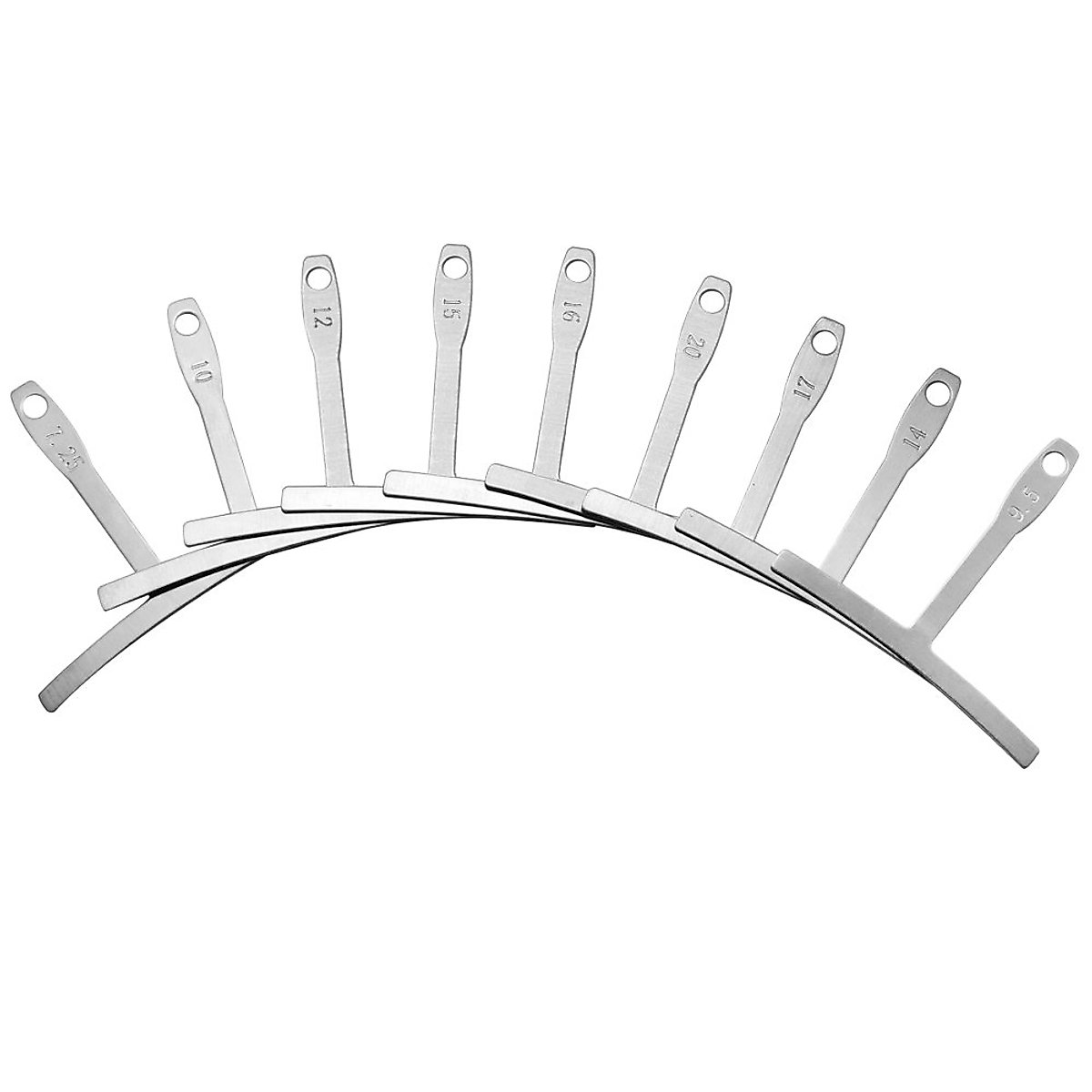 Dreamtop 9 Pcs Guitar Radius Gauge Under string Radius Gauge String Gauges Luthier Tools for Guitar Fretboard Radius Gauge