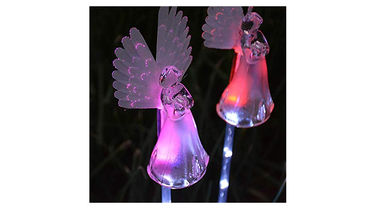 Awinking 2 Pack Solar Angel Lights - Color Changing Outdoor Decor