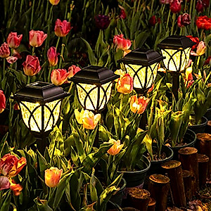 SOLPEX 6 Pack Solar Pathway Lights, LED Decorative Solar Outdoor Lights, Garden Lights Solar Powered Waterproof for Landscapes, Yard, Gardens, Pathways, Walkways and Driveways