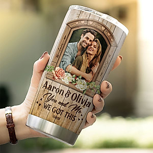 CUBICER Personalized Coffee Tumbler To My Wife Custom Name Photo Wedding Gifts For Couples Women Adults Travel Mug With Lid Oz Insulated Mugs Wine Tumblers Inspirational Quotes