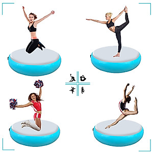 Air Spot Gymnastic 3.3 FT Tumbling Mats, Round Inflatable Tumble Track Gymnastic Equipment for Cheerleading, Gymnastics Training, Beach, on Water Thick 8 in