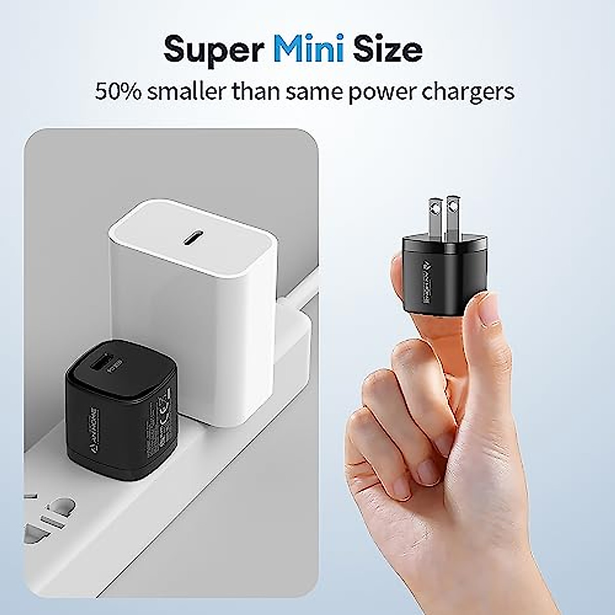 AnHome 20W USB C Compact Fast Wall Charger Block, Type C Fast Charger Brick Compatible with iPhone 11/12/1314/14 Pro Max, iPad, Tablets and More