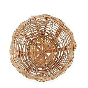 Ipetboom 2Pcs Bird Nest, Bamboo Bird Cage with Hook Finch Nest Bird Hut Bird House Hatching Breeding Cave for Canary Swallow Finch Parakeet Cockatiel, 10x10x6cm