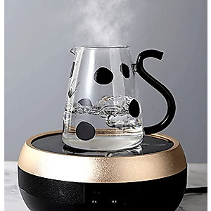 RockTrend Cartoon Cow Clear Glass Bedside Night Water Carafe Set with Tumbler, Pitcher And Cup Night Set