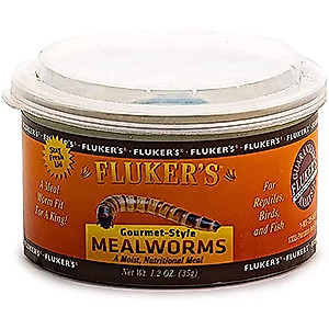Fluker's Freeze Dried Reptile Treats Gourmet Canned Mealworms 1.2oz - Includes Attached DBDPet Pro-Tip Guide
