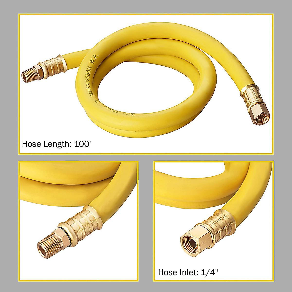 Heavy Duty Retractable 100-Foot Air Compressor Hose and Reel by Pentagon Tools