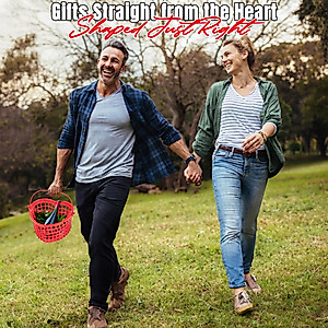 Fun Express 12 pack Valentine's Day Heart Shaped Baskets, 7" x 4.5" Empty Baskets, BPA Free Plastic, Organization Supplies, Red