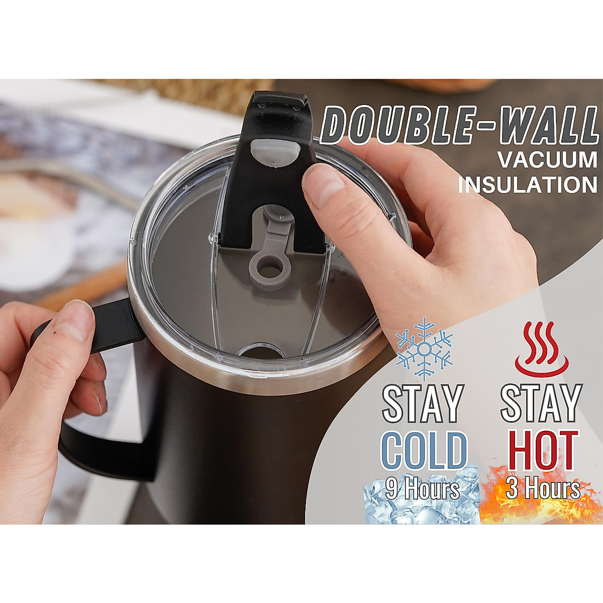 Onebttl Retirement Gifts for Men, Retirement Tumbler for Men 40oz Insulated Travel Cup with Handle, Retired Gifts for Dad, Grandpa, Friends, CoWorker (Black, Goodbye)