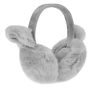 Women Girls Faux Fur Earmuffs Cold Weather Earwarmers Ear Muffs Earlap Winter Warmer Snow Cycling Outdoor EarMuffs Ear Cover Xmas Gifts (Grey)