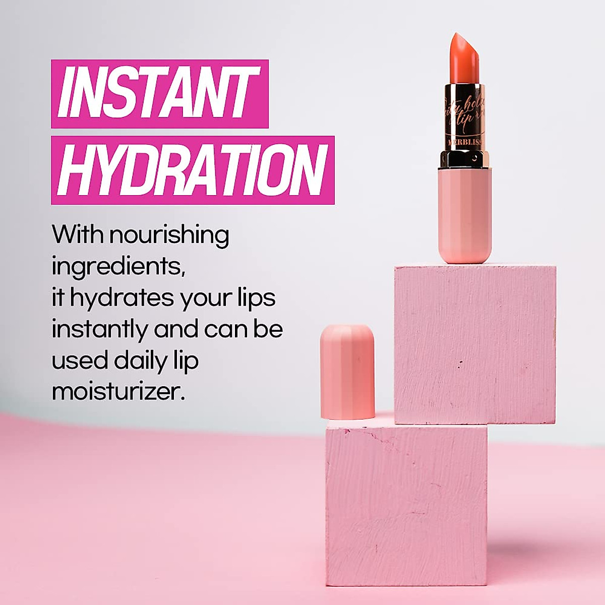 MERBLISS City Holic Lip Glow (#01 Napoli Pink) Daily Tinted Lip Balm Moisturizing Lip Care, Essential Oil, Vitamin E and C for Glossy and Smoother Lips, Soft Buttery Texture