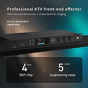 FULODE K-7 Professional KTV Pre-Effector Household ReverberatorKaraoke Anti-Howlino Audio Processr Al ioital Eulrzation Function Mixer Bluetooth optical,USB PC Connection Control,remote contro