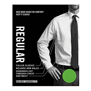Ward St Men's Regular Fit Dress Shirts, 3XL, 19-19.5N 36/37S, Green