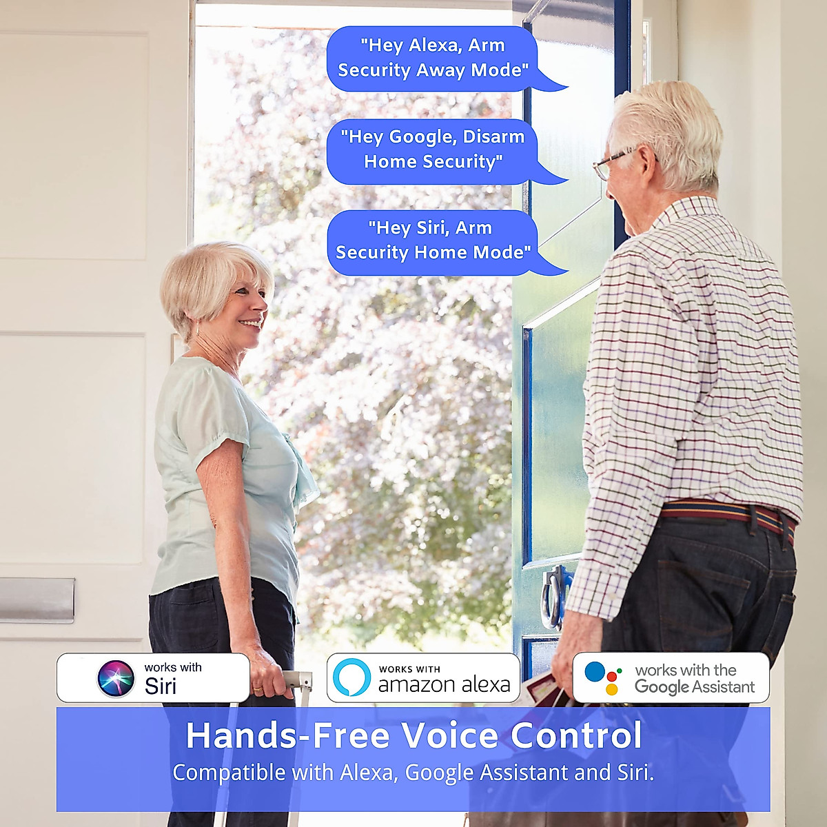 SKK Home Security System (2nd Gen), 9-Piece Wireless Alarm System Kit, Compatible with Alexa, DIY No Monthly Fee, for House Apartment Office