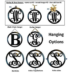 PK Décor Initial Decor for Wall, Metal ACM Initial Sign for Home, 24 inch Script Font, Weatherproof Outdoor Decor, Single Letter Circle Monogram Wreath, QUICK