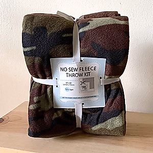 Camouflage Classic Anti-Pill No-Sew Throw Fleece Fabric Kit (50x60)