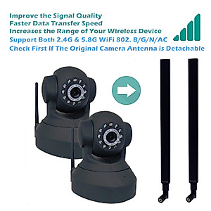 TECHTOO WiFi Antenna Dual Band 9 dBi 2.4/5.8GHz for Router AP - Security IP Camera - USB Card Adapter - PCI PCIe Cards - Range Extender - PC Desktop - Drone - PS4 Build (2.4/5.8GHz RP-SMA 2-Pack)