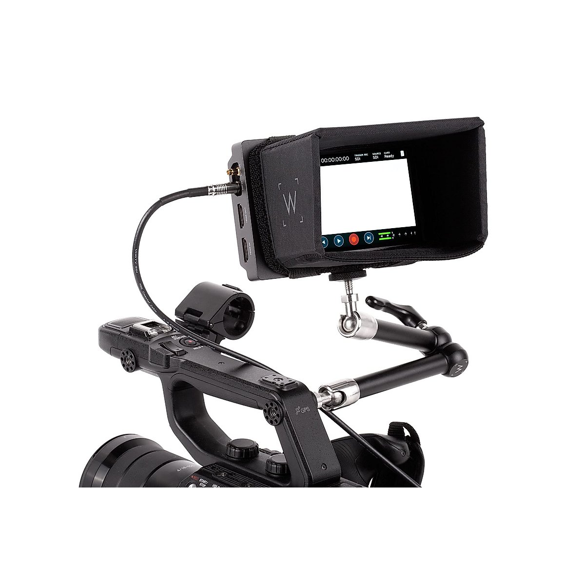 Wooden Camera LCD Sun Shade for Monitors 4 to 5-Inches, Monitor Hood with All-Sides Coverage and Flexible Bottom for Easy Access