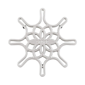 Lodge EC6D13 Enameled Cast Iron Dutch Oven, 6-Quart, Oyster White & EC8ST13 Enameled Cast Iron, 8 Inch, Oyster Trivet