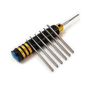 VICRAZZE Model Panel Line Scriber Resin Carved Scribe line Hobby Cutting Tool Model Chisel with 7 Blades 0.1/0.2/0.4/0.6/0.8/1.0/2.0mm for Carving Cutting