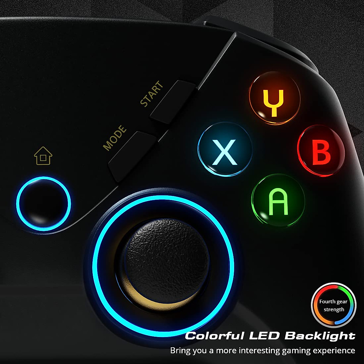 PC Wireless Controller, Bluetooth Gaming Controllers for Windows, Steam, Laptop, Mac, Tablet, iPad, Switch, and Smart TV, with Dual Vibration, 6-Axis Motion, Macro Keys, Turbo Button, LED Backlight