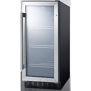 Summit SCR1536BG Undercounter Beverage Refrigeration, Glass/Black