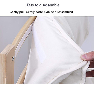 WDFYJ Lounge Chair, Lazy Couch Chair Fabric Lunch Break Chair Balcony Getaway Chair 58x68x105cm(White)